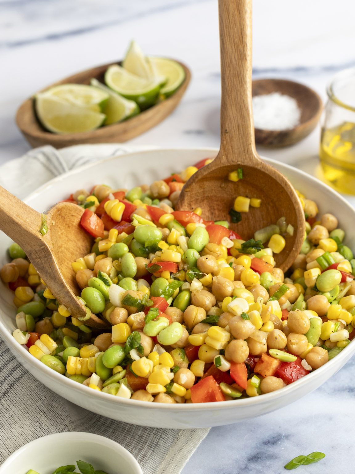 Southwest Chickpea and Corn Salad with Honey Lime Vinaigrette - Once ...