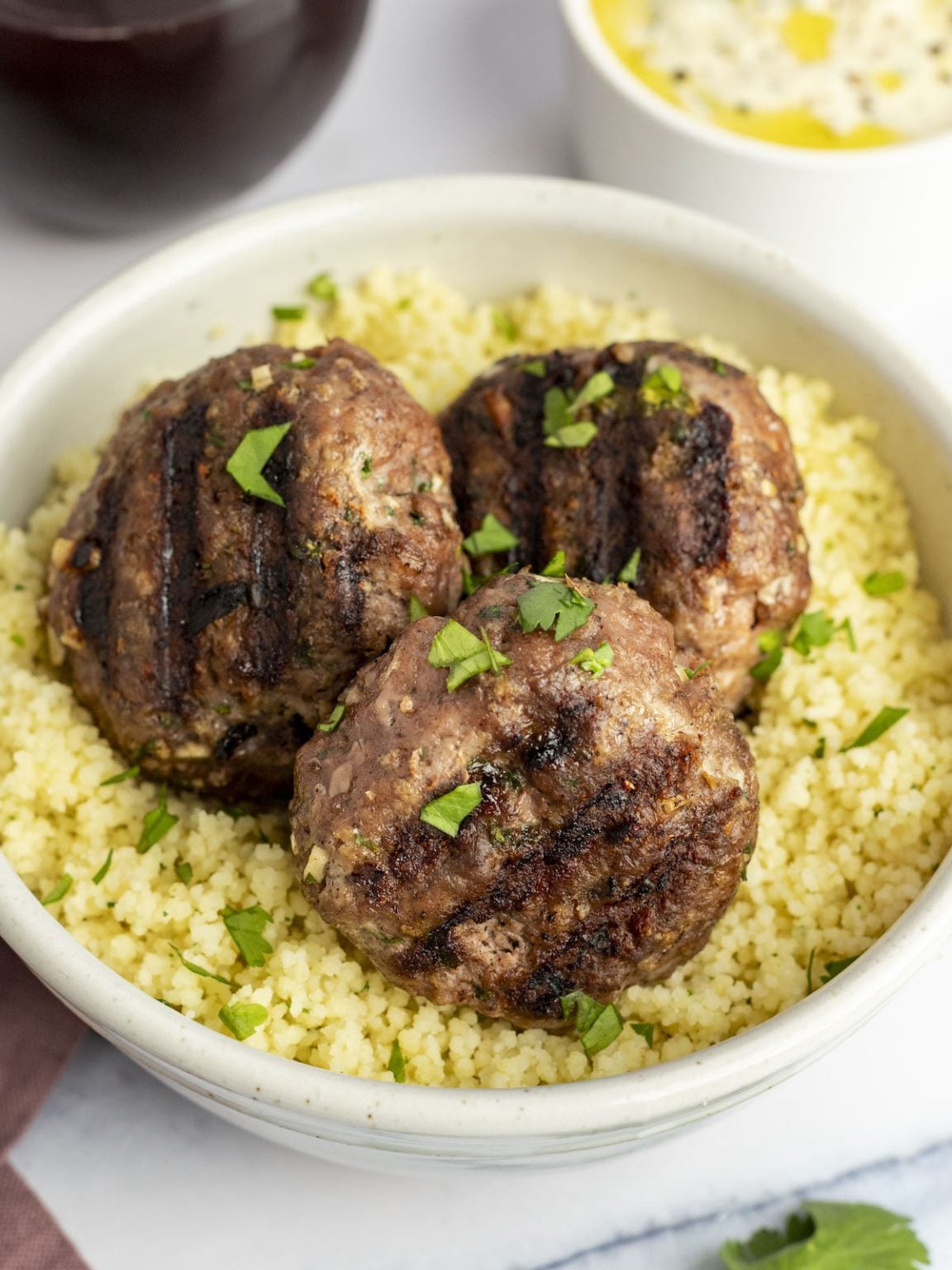 Grilled Moroccan Meatballs with Yogurt Sauce - Once Upon a Chef