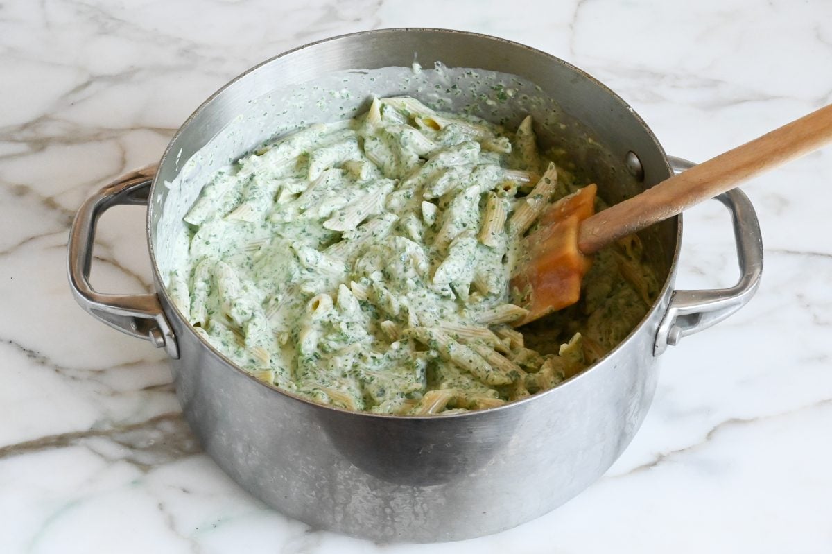 Baked Penne With Spinach Ricotta Fontina Once Upon A Chef