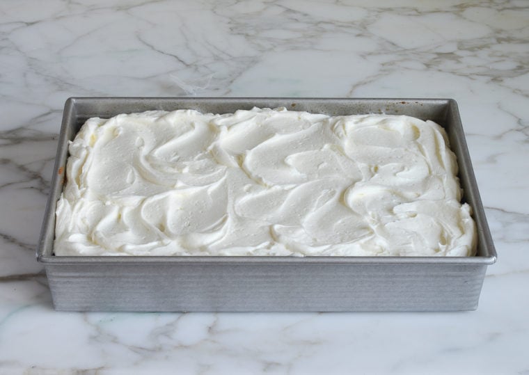 Vanilla Sheet Cake with Cream Cheese Frosting - Once Upon a Chef