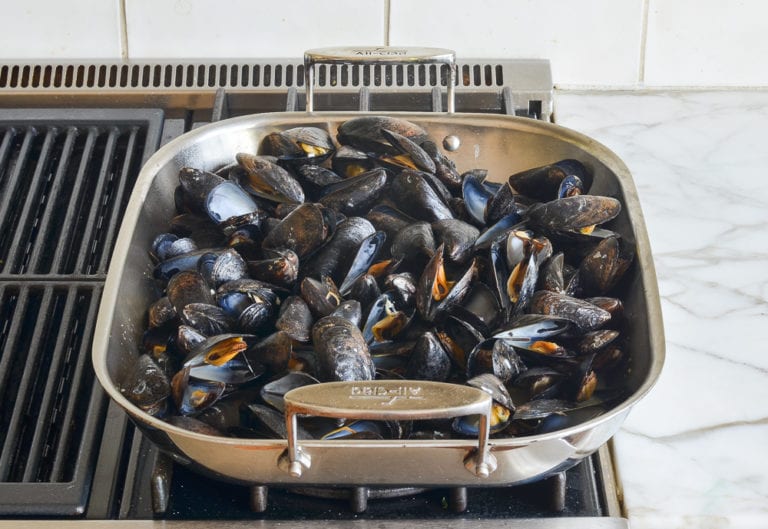 Steamed Mussels in Garlicky Wine Broth - Once Upon a Chef