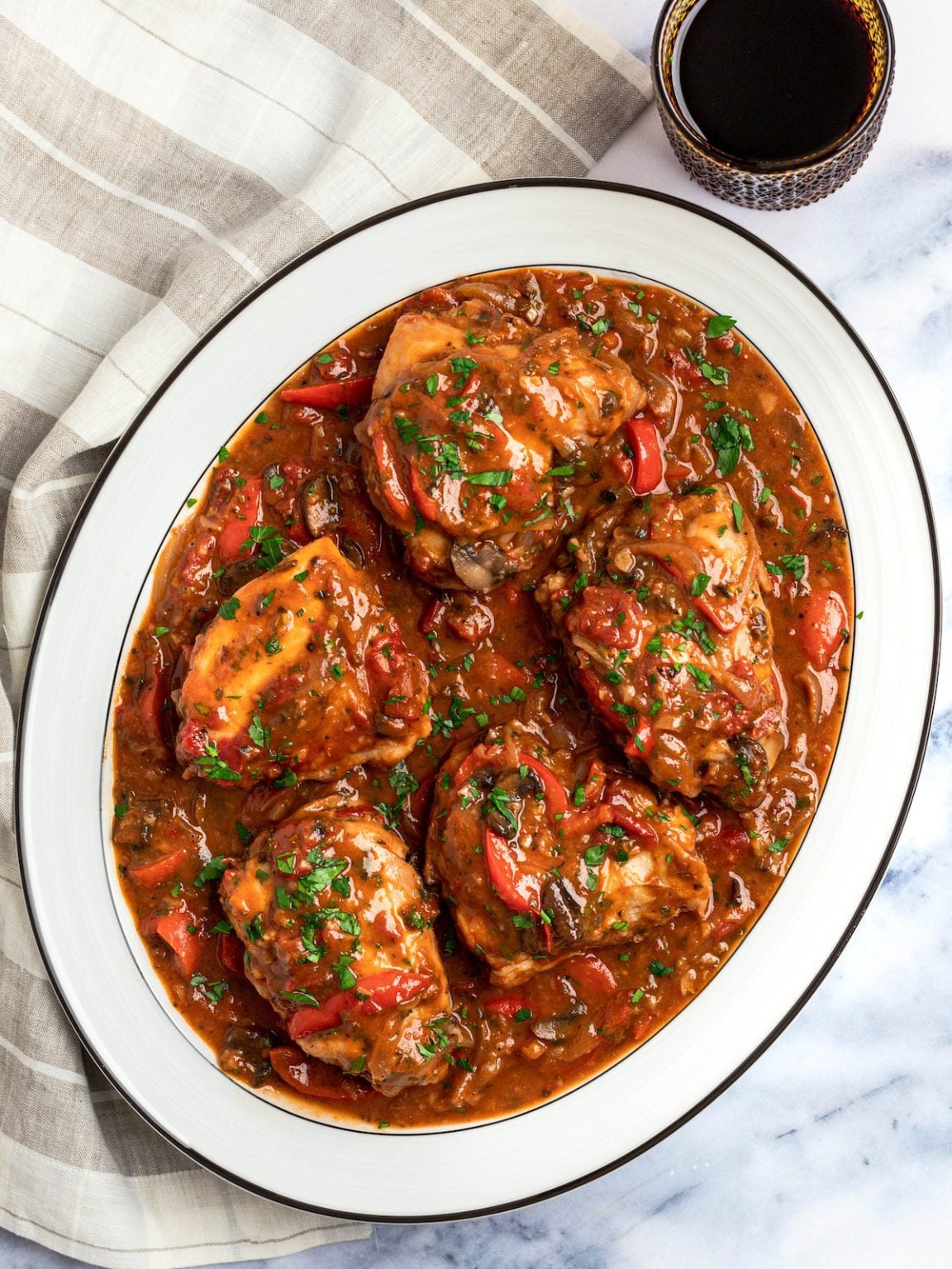 Authentic Chicken Cacciatore (Italian Hunter-Style Chicken)
