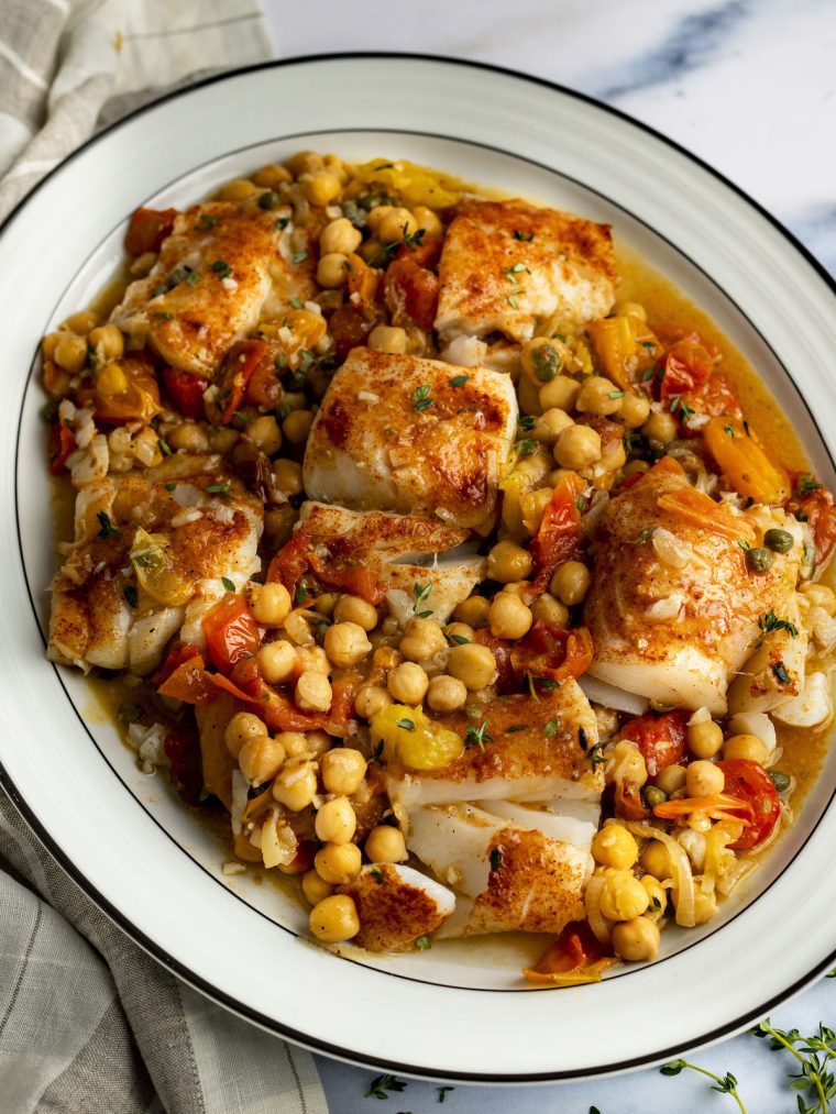 Baked Cod with Tomatoes & Chickpeas - Once Upon a Chef