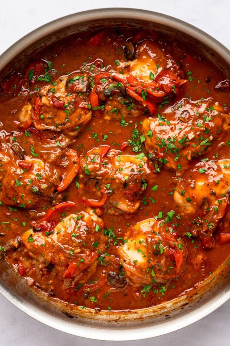 Authentic Chicken Cacciatore (Italian Hunter-Style Chicken)