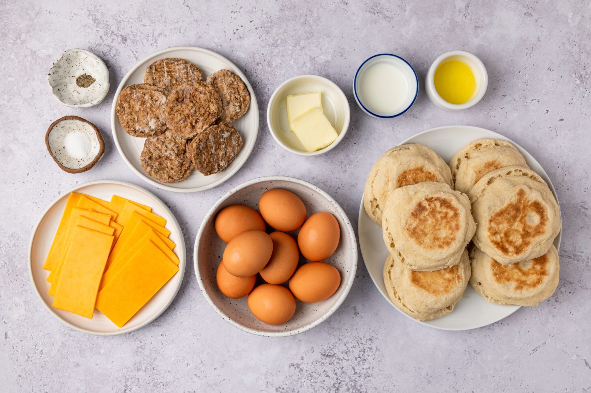 Sausage, Egg & Cheese Breakfast Sandwiches
