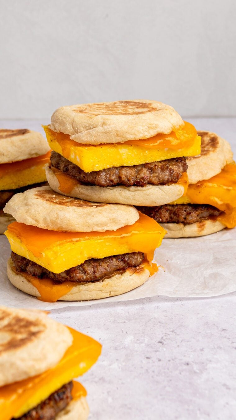 Sausage Egg And Cheese Breakfast Sandwiches